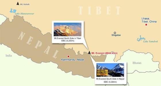Mt. Everest Map Guide – Base Camps, Routes & Permits - China Dragon Travel