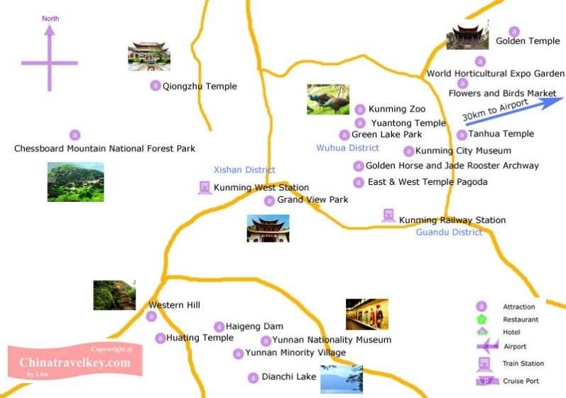 Kunming Map Guide – Spring City Routes and Attractions - China Dragon ...