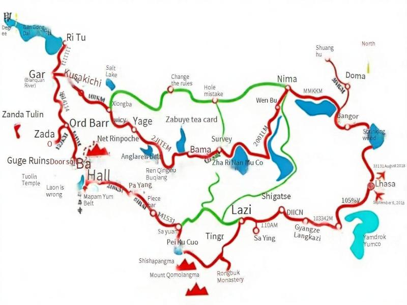 Ngari Tibet Travel Map Guide: Sacred Mountains, History and Untamed ...